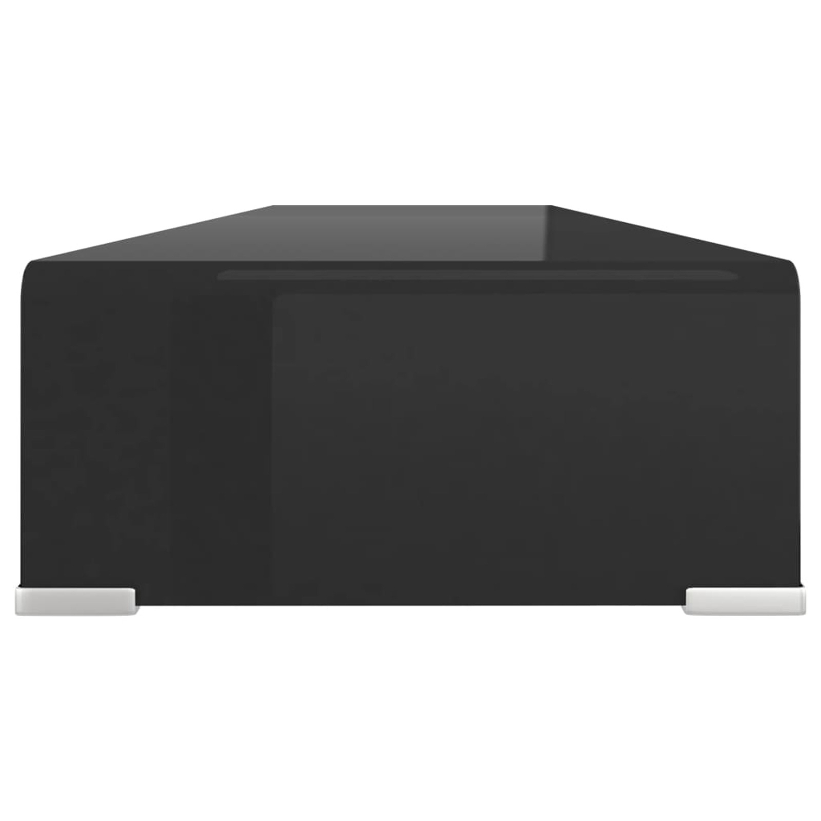 Tidyard Corner TV Stand Black Tempered Glass Riser for Living Room Home ...