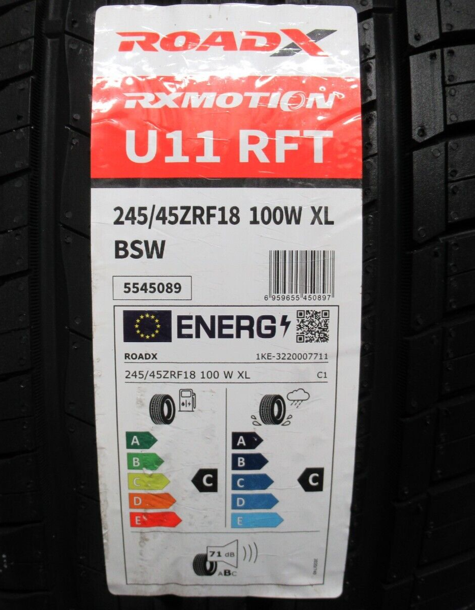 X2 245 45 18 245/45ZRF18 100W XL RUN FLAT ROADX RXMOTION RUNFLAT RFT ...