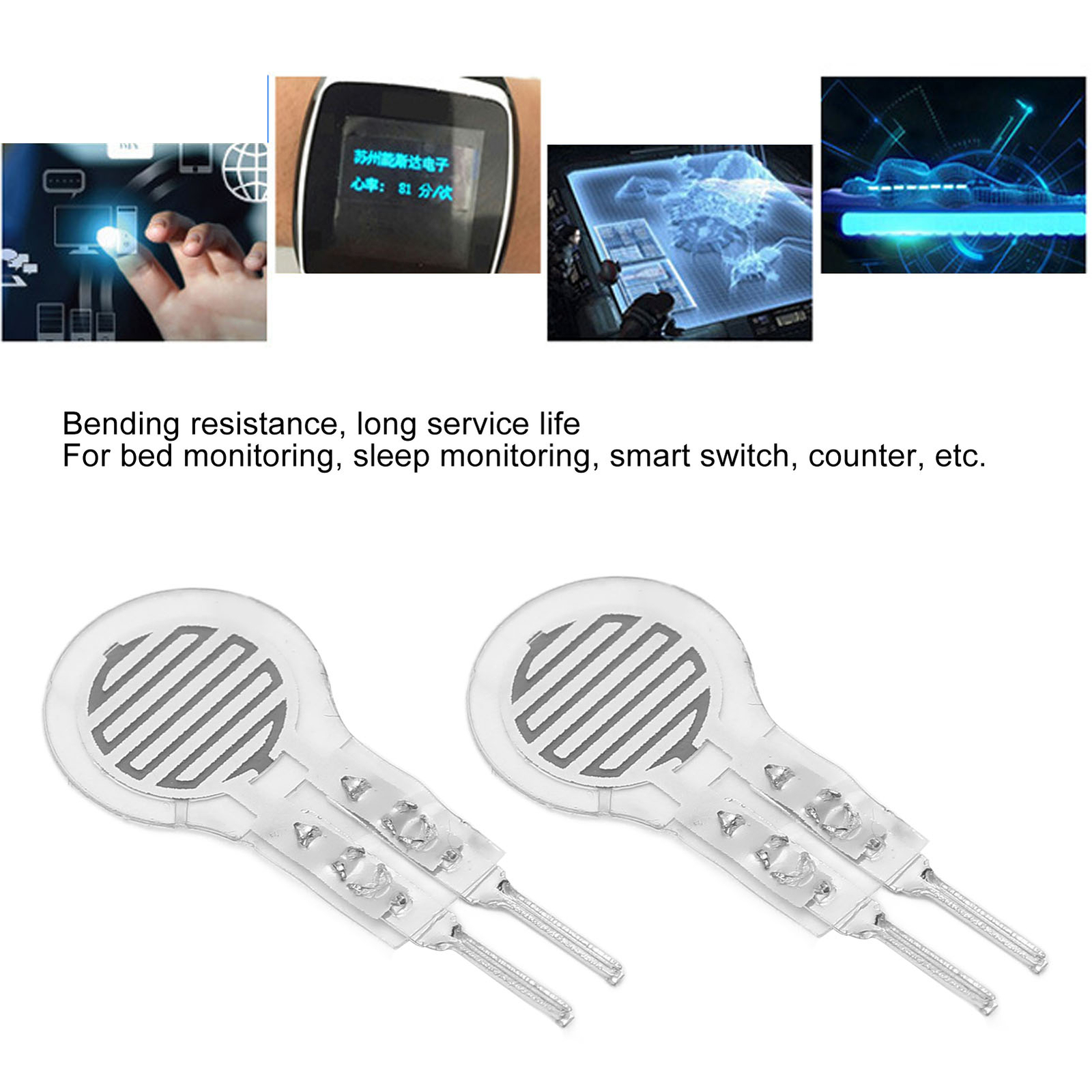 2PCS Flexible Thin Film Piezoresistive Sensor Resistive Pressure Force ...