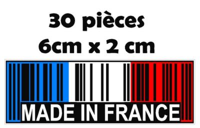 30x sticker autocollant " Made in France " code barre | eBay
