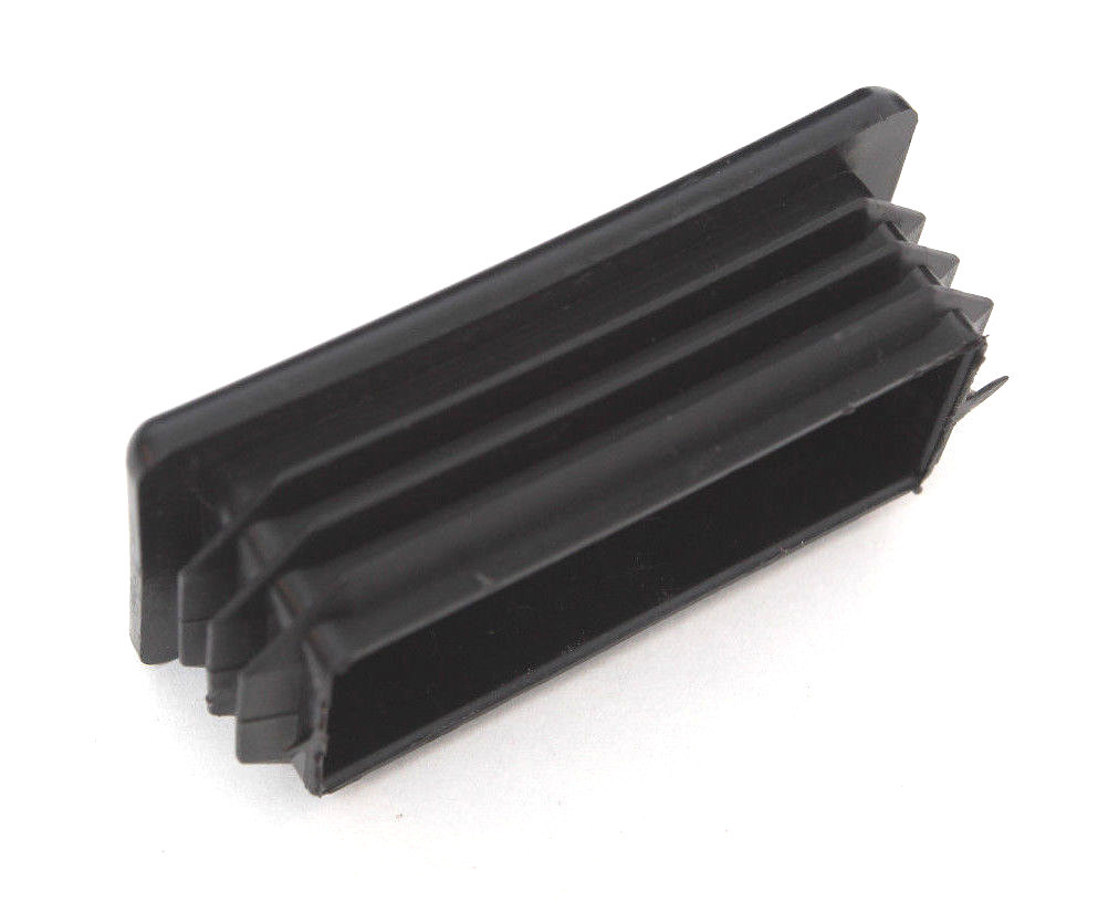 10 RECTANGULAR Tube Inserts BLACK PLASTIC END CAPS 60x30, 50x25 ...