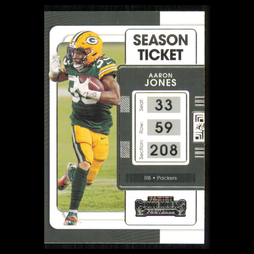 Aaron Jones #36 2021 Panini Contenders Ticket Green Bay Packers ...