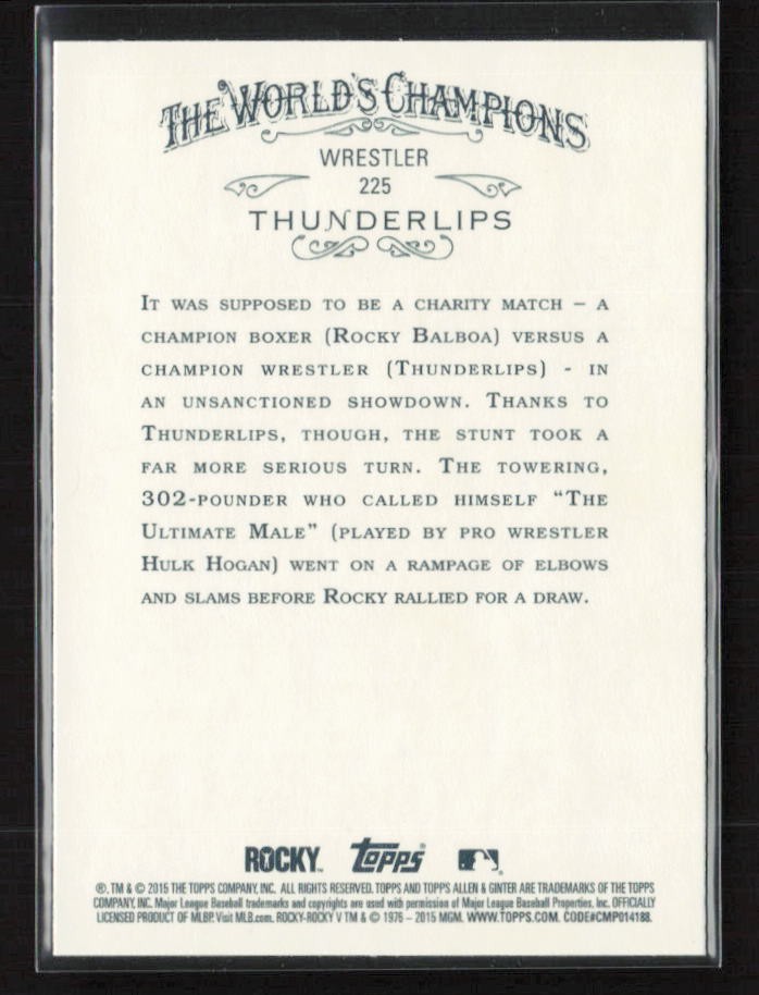 2015 Topps Allen & Ginter #225 Thunderlips Hulk Hogan (T) | eBay
