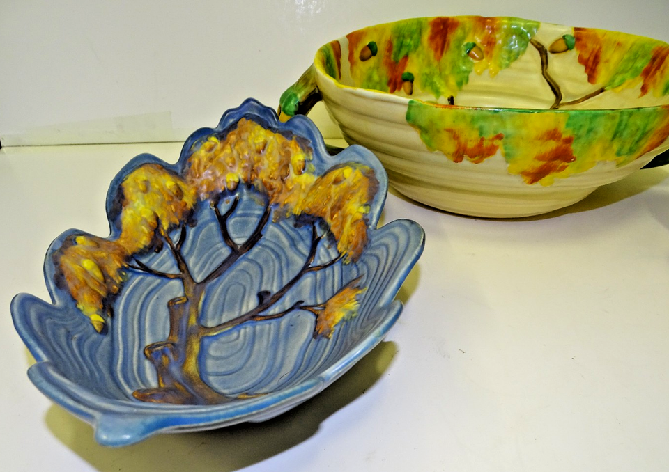 CARLTON WARE NIGHT OAK AND OAK TREE BOWLS X3 JOB LOT TEA SET DINNER ...