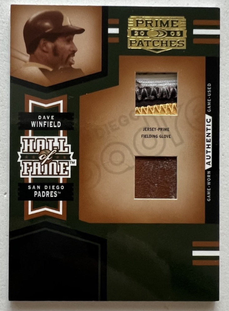 2005 DONRUSS PRIME PATCHES, #HF-7 DAVE WINFIELD DUAL PATCH #1/1, PADRES ...