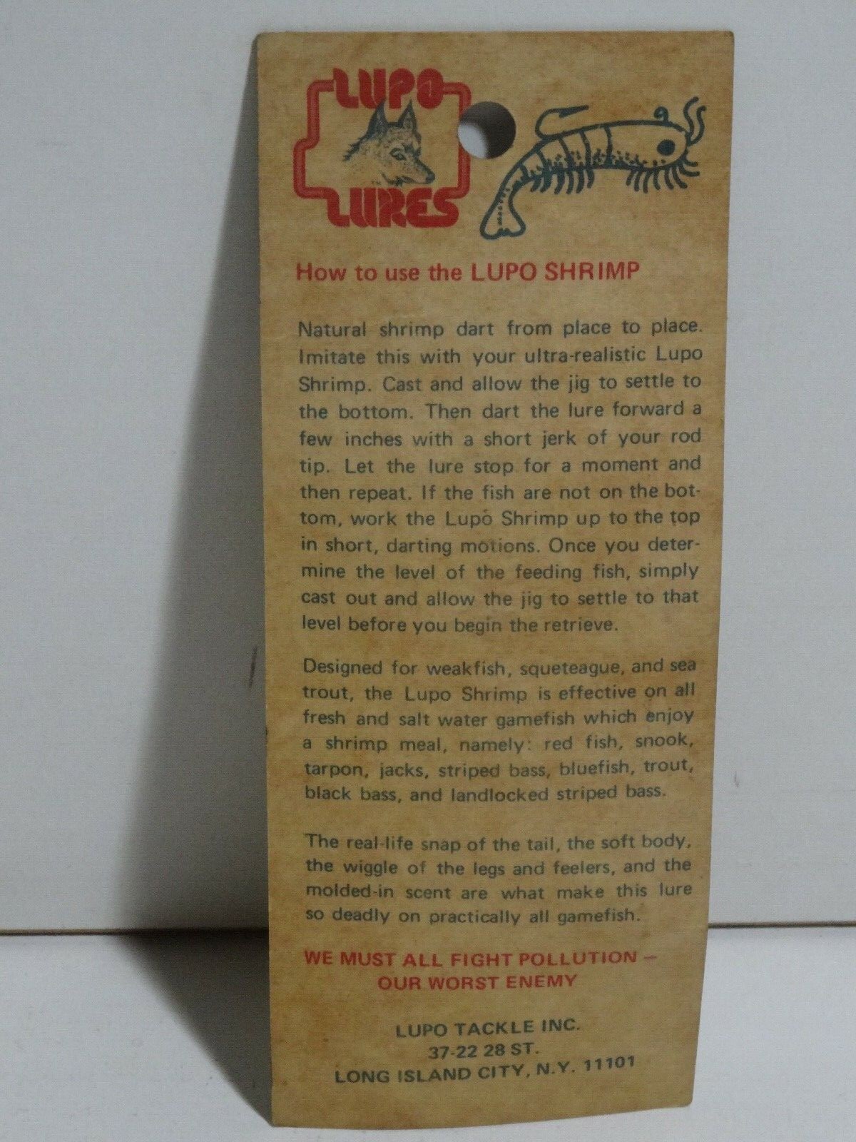 vintage Lupo Tackle Fishing Lures .5oz Action Shrimp w Scent Long ...