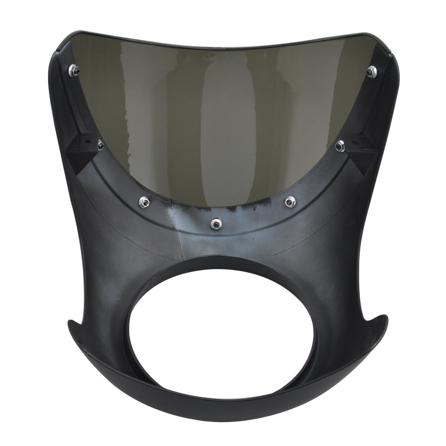 Universal Black Cafe Racer 7" Round Headlight Fairing Windshield Screen ...
