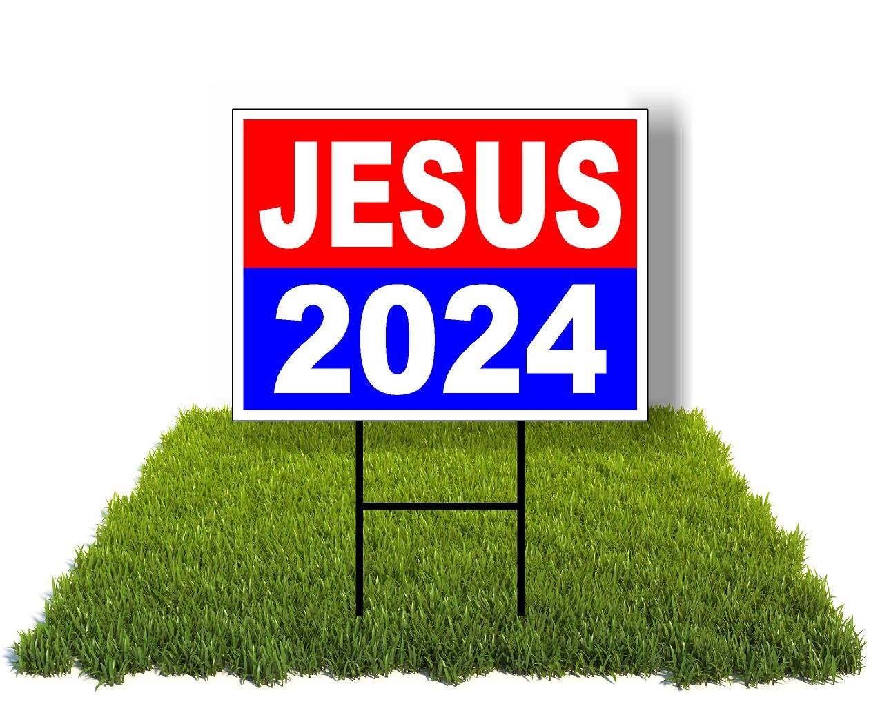 Eco JESUS 2024 12x16 in Yard Road Sign w/Stand | eBay