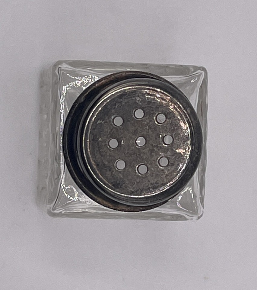 Vintage 1960’s Cut Glass & Silver Plate Mini Salt/Pepper on Tray Made ...