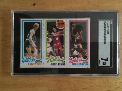 Magic Johnson Rookie Card Larry Bird Cards Julius Erving 1980 Topps CSG ...