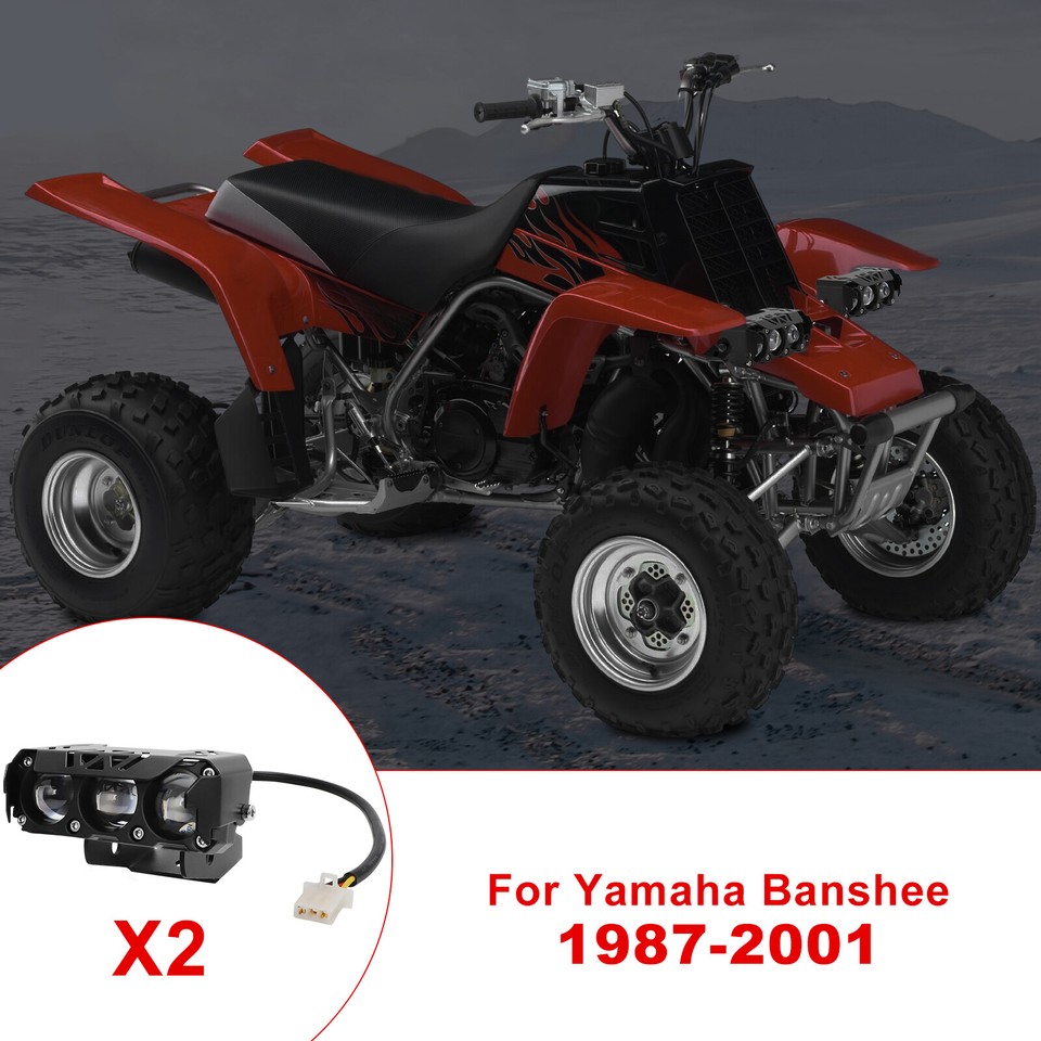 LED Headlights For Yamaha Banshee 1987-2006 Lens Bulbs Lamp Warrior 350 ...
