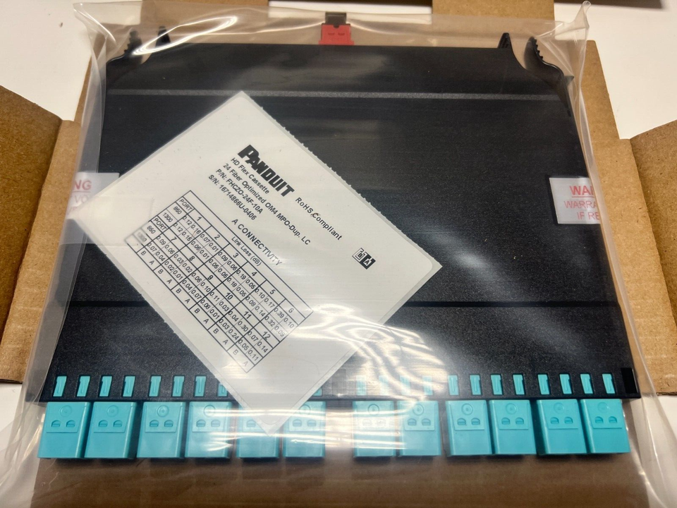 PANDUIT HDFlex Cassette OM4 12-Port Duplex LC to (1) 24-fiber MPO FHCZO ...