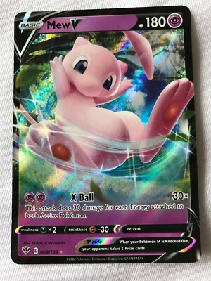 Mew V ULTRA RARE 069/189 Pokemon SWSH Darkness Ablaze Holo NM | eBay