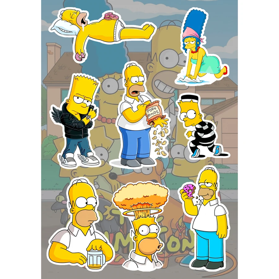 The Simpsons Sticker Pack Homer Marge Bart Lisa Maggie Abe Mona TV Show ...