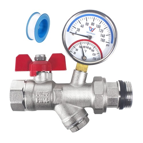 1'' NPT Stainless Steel Ball Valve with Strainer Mesh Filter, PEX ...