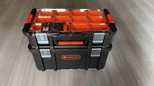 Tactix 2-in-1 Tool Box Stackable Parts Screw Nut Bolt Organizer Tool ...