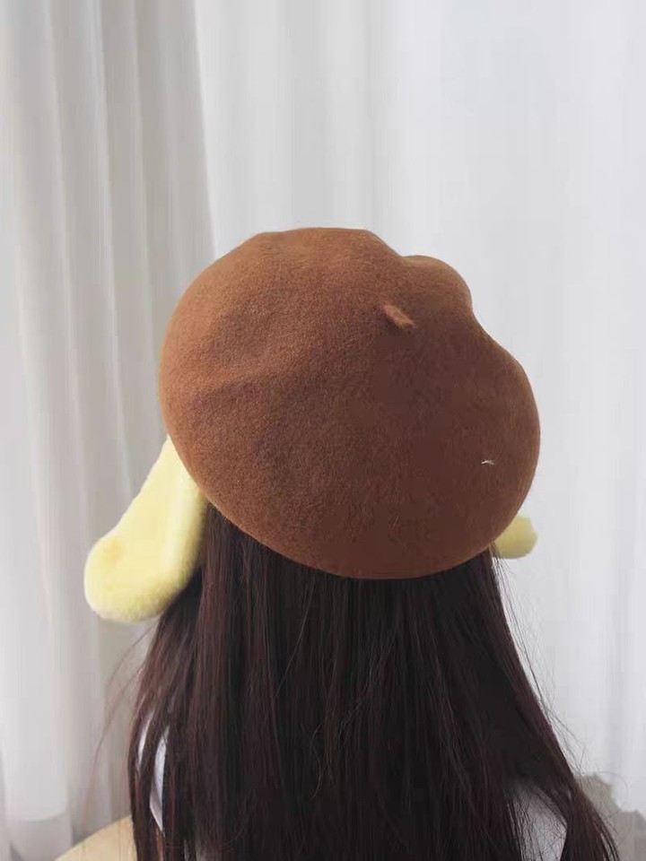 Anime Pom Pom Purin Dog Cosplay Plush Hat Beret Cap Girl Warm ...