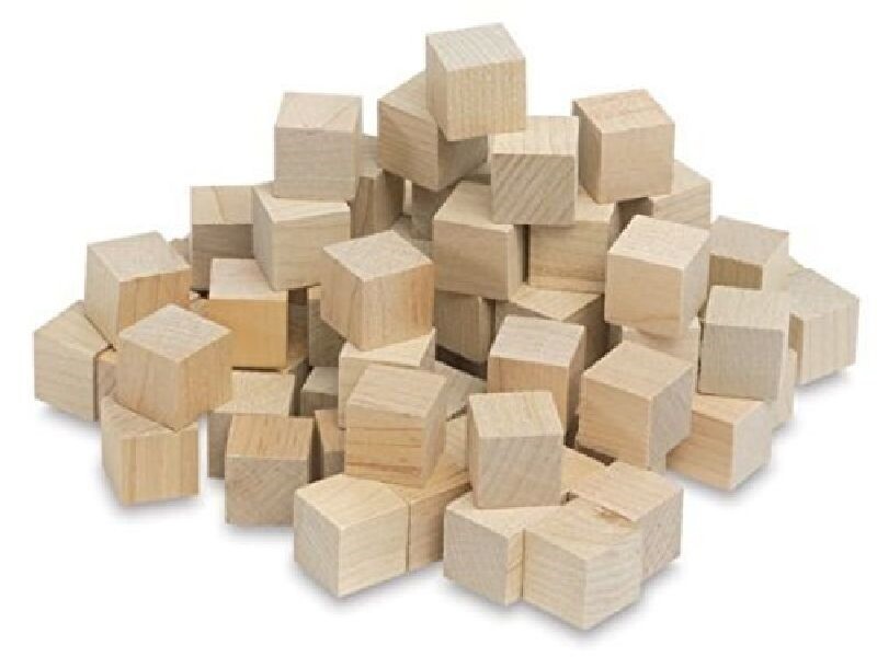100 Unfinished Wood 1/2" Hardwood Straight Edge Square Block Cubes | eBay