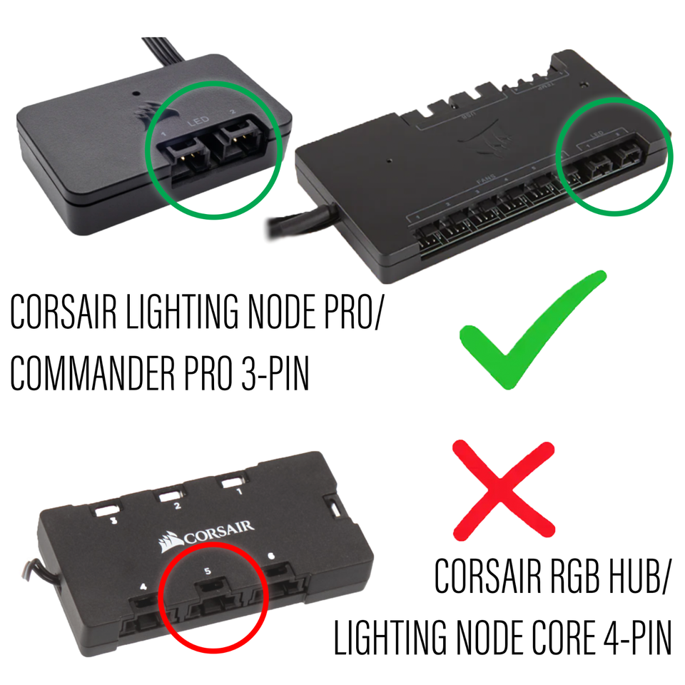 Corsair Lighting Node PRO/Commander Pro/LS100 RGB Extension Adapter ...