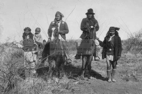 NATIVE AMERICAN CHEIF GERONIMO AND HIS SON BEFORE 1886 SURRENDER 4X6 ...