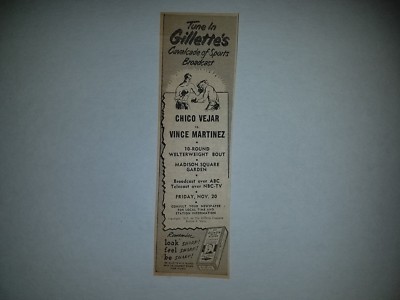 Chico Vejar VS Vince Martinez 1953 Boxing Match Fight Advertisement Ad ...