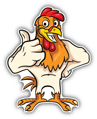 Rooster Cartoon Cool Car Bumper Sticker Decal 4" x 5" | eBay