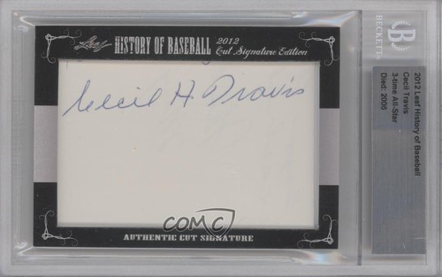 2012 Leaf History of Baseball Cut Signature Edition - Cecil Travis (AU ...