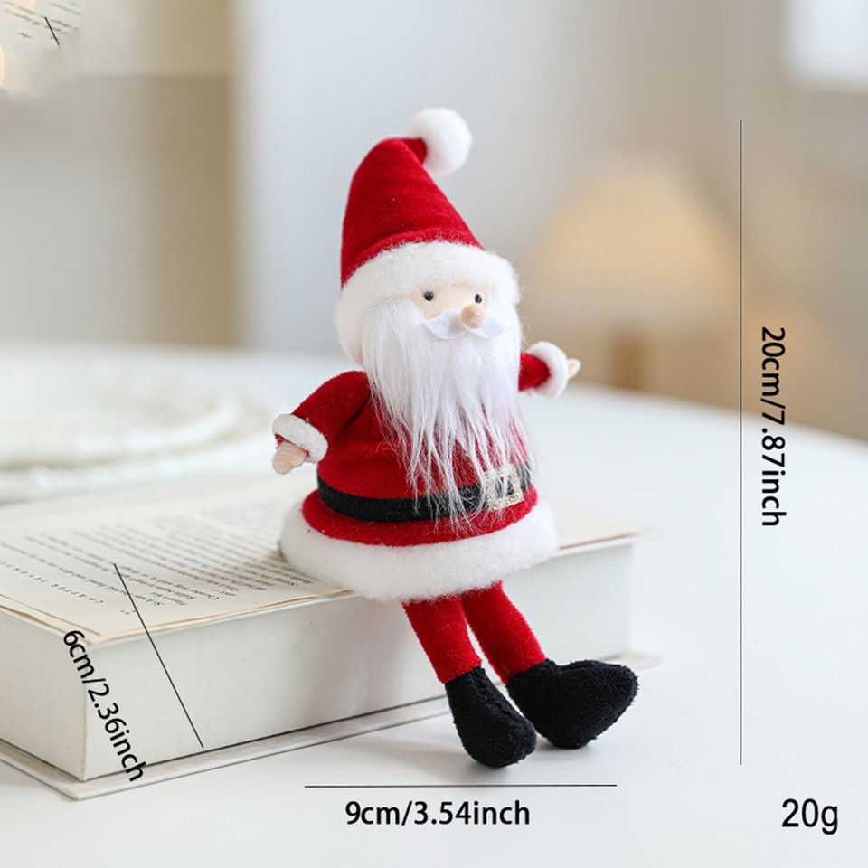 Sitting Santa Figurine Long Leg Santa Doll Table Display Collection ...