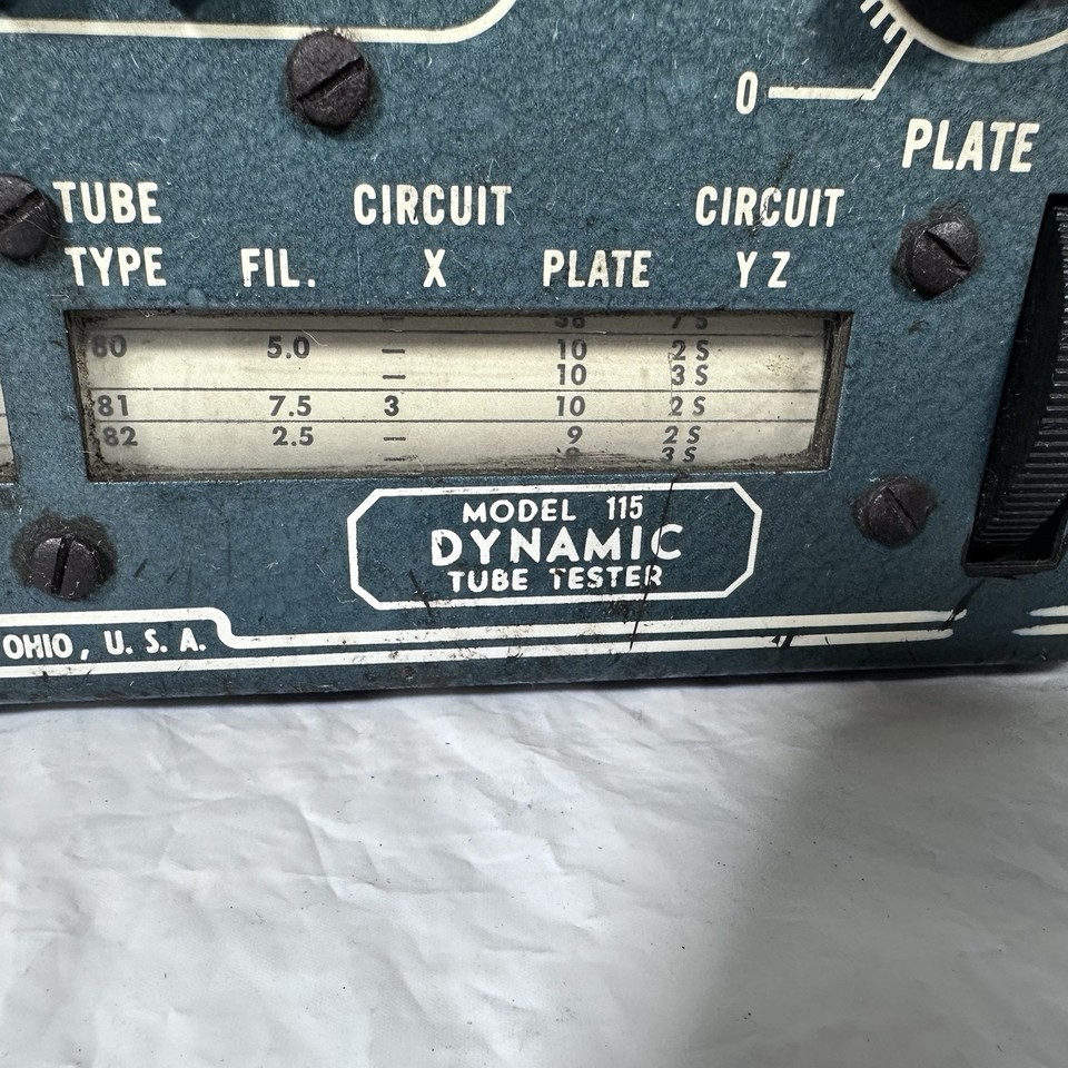 Jackson Dynamic Vacuum Tube Tester Model 115 | eBay