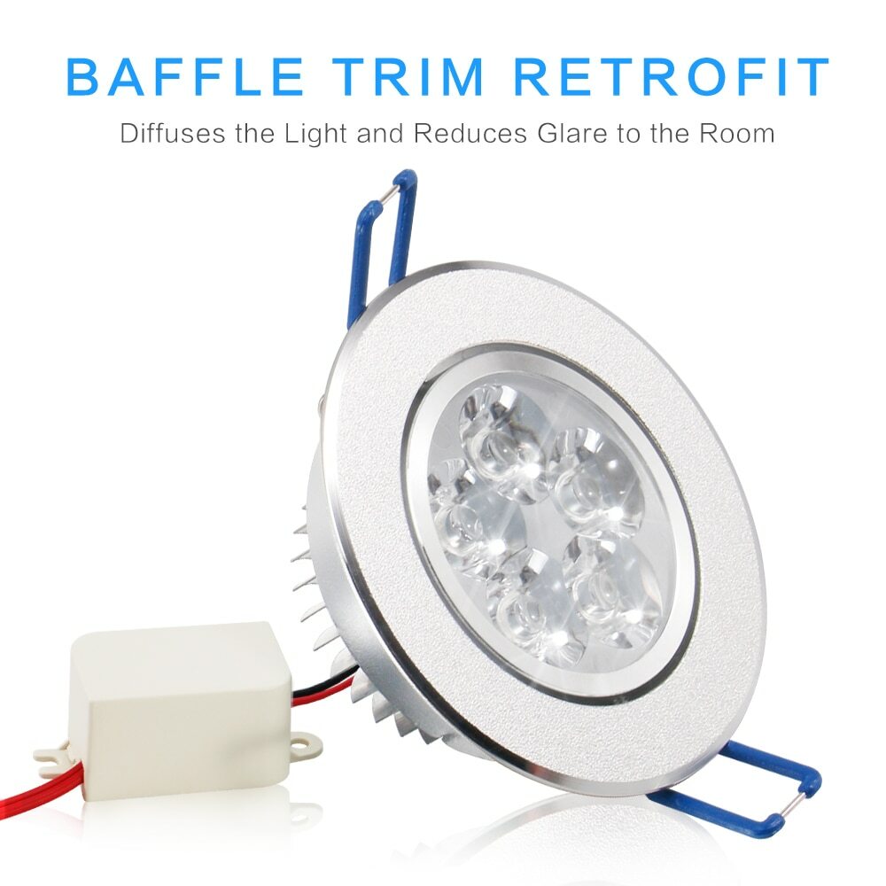 10PC 5W LED Downlight 110V Dimmable 5Leds Spot Panel light Recessed ...