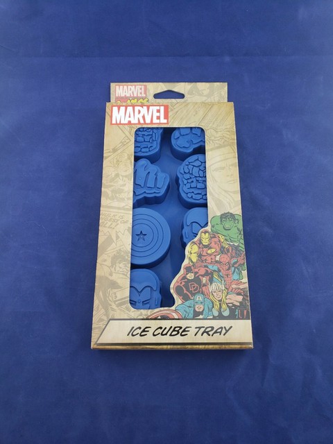 Marvel Comics SILICONE ICE CUBE TRAY BLUE IRON MAN CAPTAIN AMERICA for ...