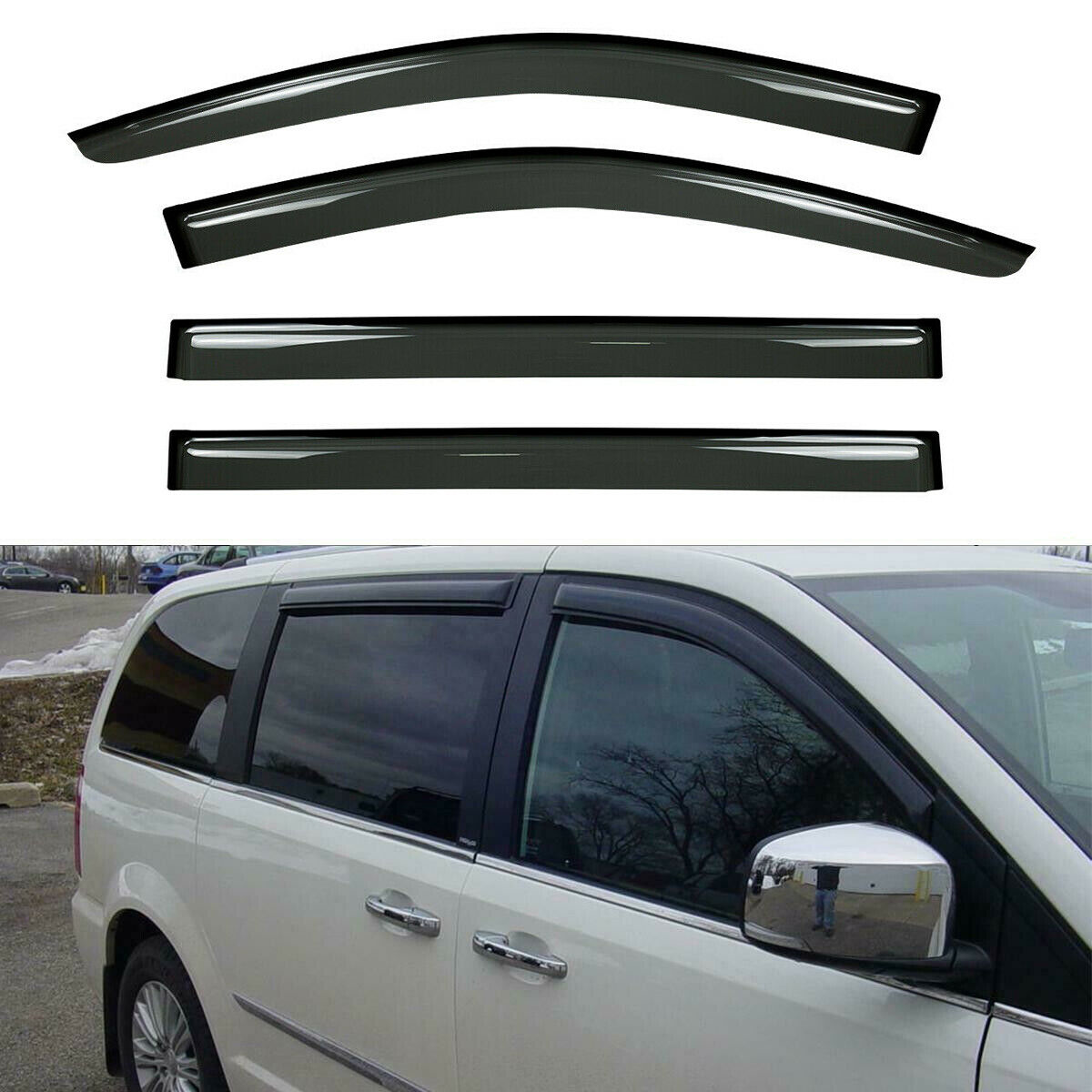 Window Visors fit Grand Caravan/Town Country Sun/Rain Guard Vent Shade ...