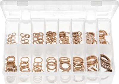 Assorted Box of Metric Copper Sealing Washers , 250pc Box Copper washer ...