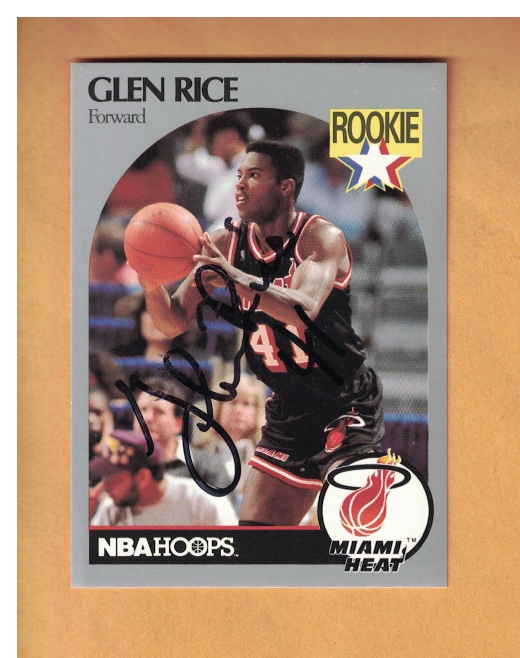 Glen Rice AUTOGRAPHED 1990-91 HOOPS ROOKIE BASKETBALL CARD SIGNED MIAMI ...