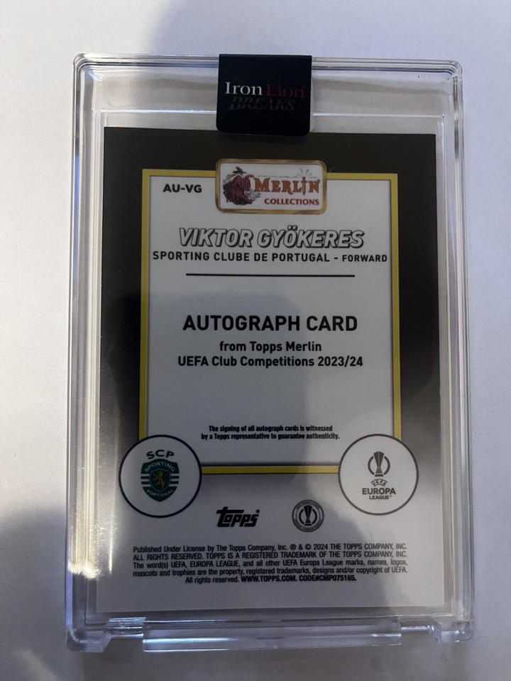 2023-24 Topps Merlin Viktor Gyokeres True Red Rookie RC Auto #d 5/5 ...