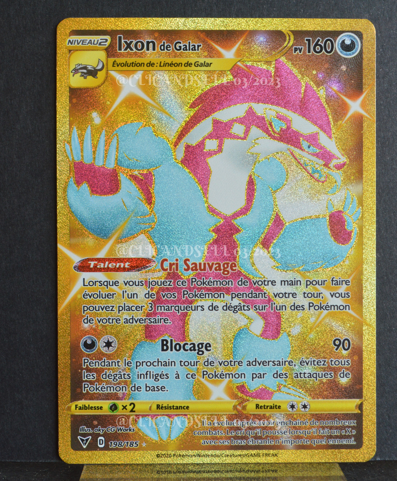 carte Pokémon Ixon de Galar 198/185 #1 EB04 - Voltage Eclatant NEUF FR ...