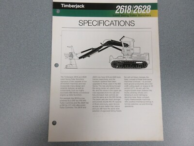 Timberjack 2618 2628 Feller Bunchers Sales Brochure 4 Pages | eBay