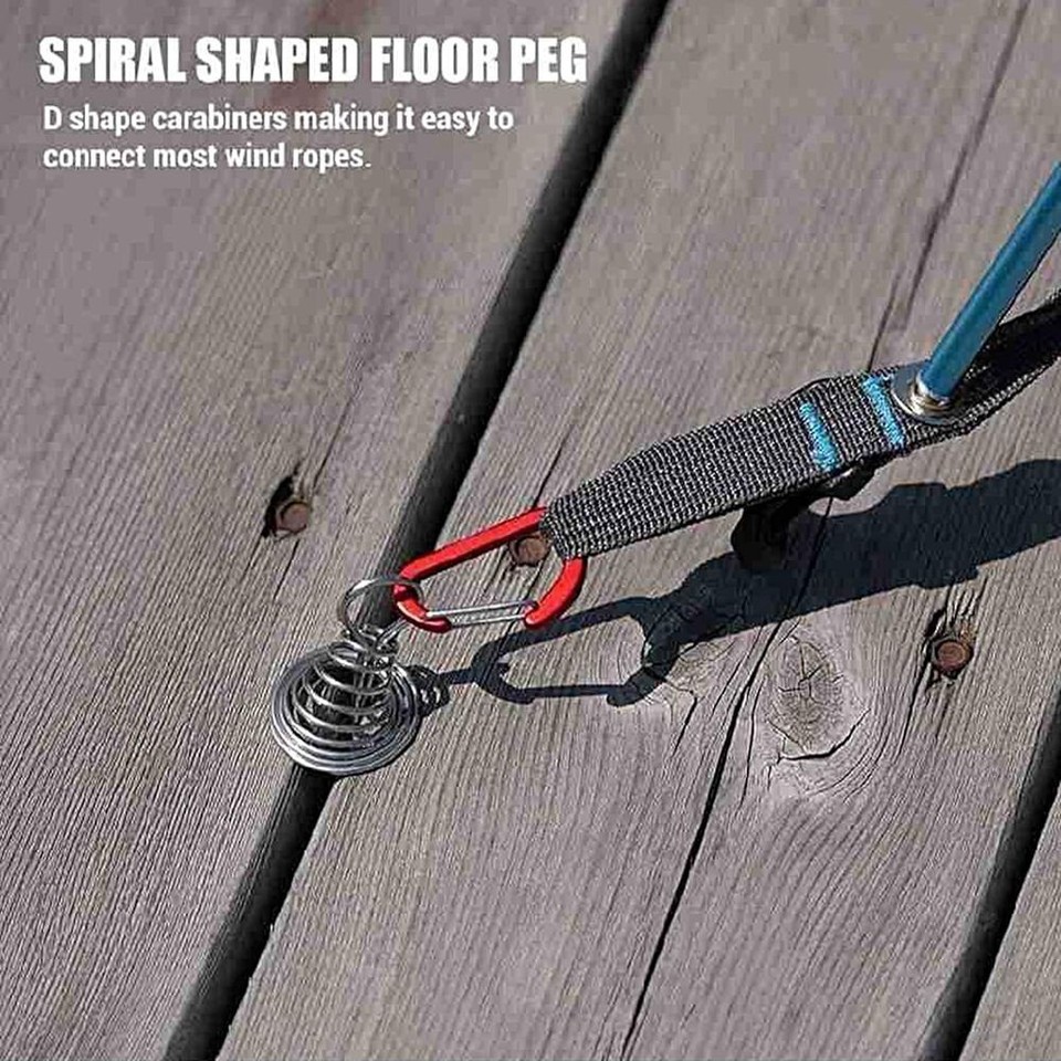 10x Deck Anchor Pegs Aluminium Alloy Octopus Tent Stakes with Spring ...