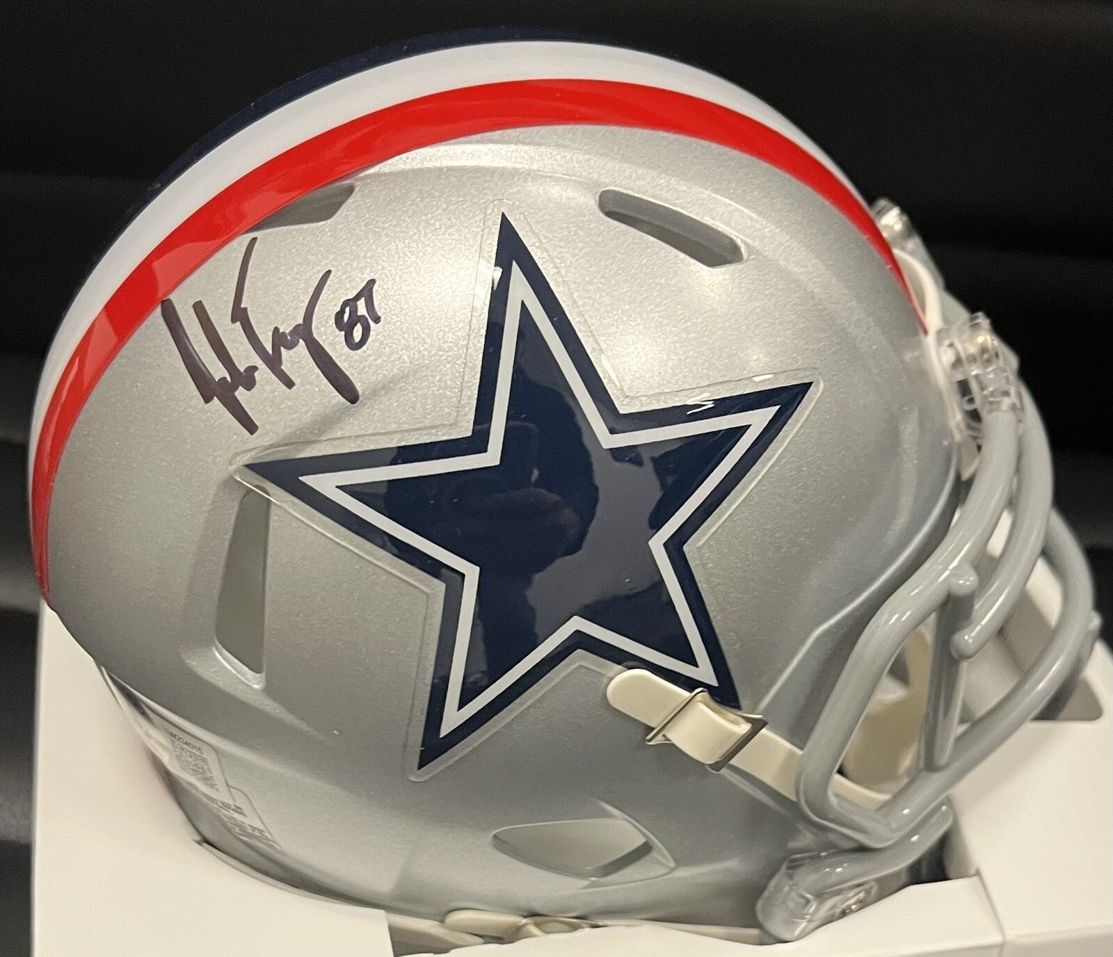 Jake Ferguson AUTOGRAPHED Dallas Cowboys Mini Helmet Beckett Holo Rwb ...