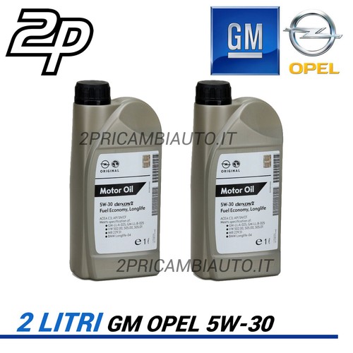 2 LT LITRI OLIO MOTORE ORIGINALE OPEL GM 5W30 DEXOS2 MOTORI BENZINA E ...