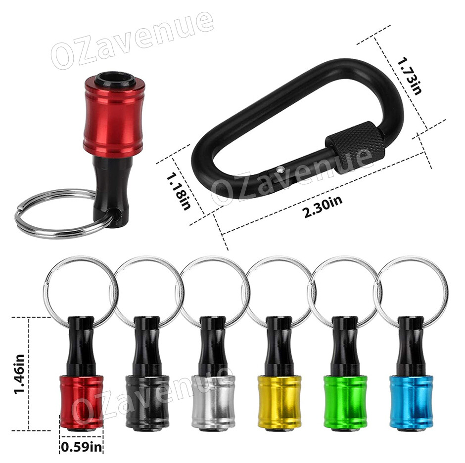 6Pc Hex Shank Screwdriver Bit Holder Extension Bar Tough Keychain ...