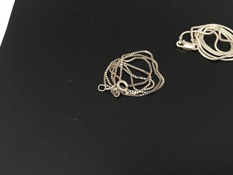 Vintage Necklace MARKED ITALY 925 STERLING SILVER Chain Jewelry lot y ...