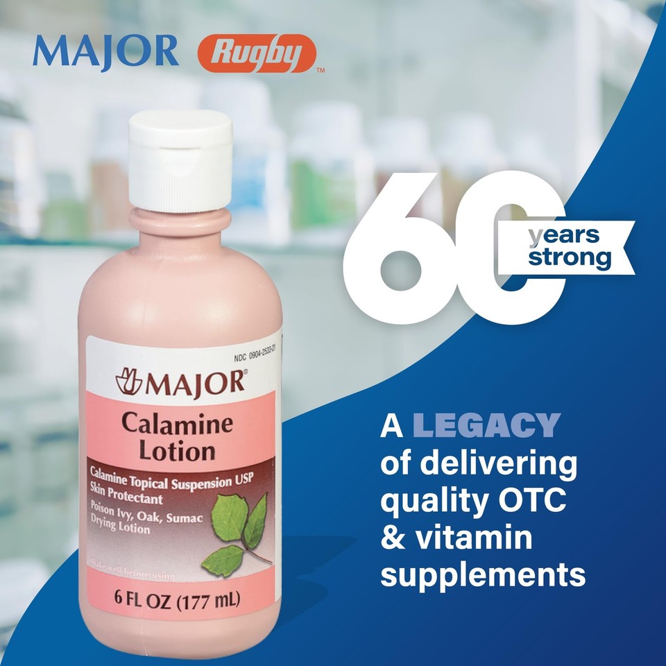 Major Calamine Lotion 6 Fl Oz Skin Moisturizer For Poison Ivy Oak ...