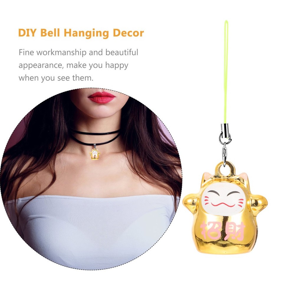 4pcs Luck Cat Bell Unique Cat Bell Accessory Gold Random Style DIY Bell ...