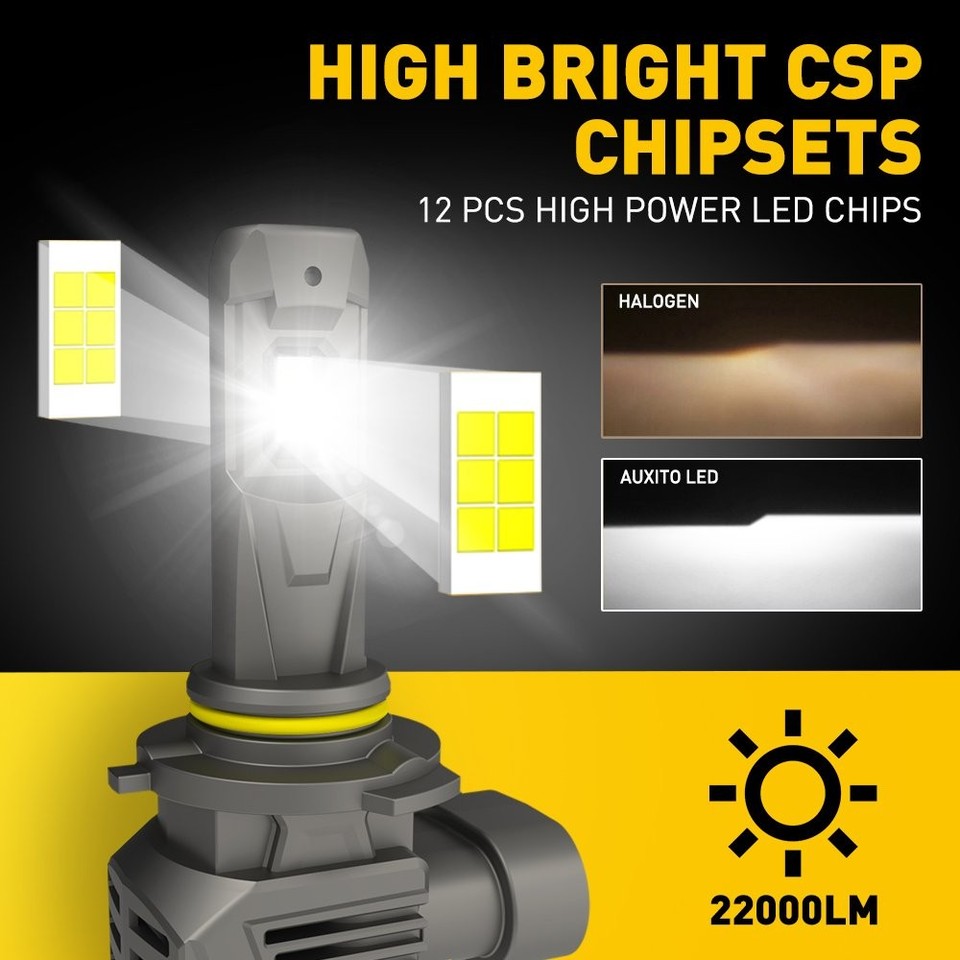 AUXITO H7 LED Headlight Bulb Kit High Low Beam 6500K Super Bright Power ...
