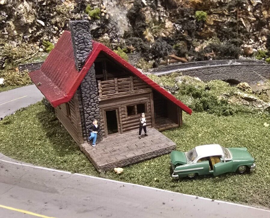 N scale Log Cabin House 1:160 Building | eBay