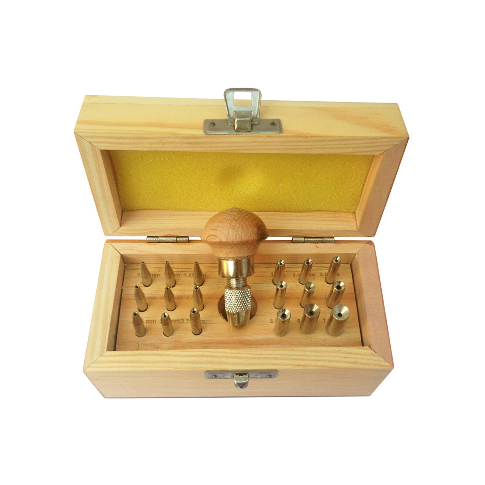 Bezel Setting Tool Punch Set with 18 Punches in Wooden Box Size 0.75mm ...