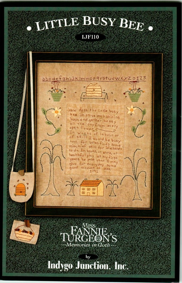 Little Busy Bee Wall Stitchery Pattern Primitive Countryside Purse Bee ...