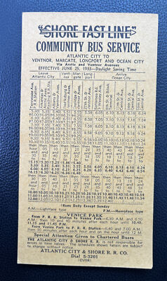 1933 Atlantic City & Shore Railroad Co. Shore Fast Line Community Bus ...