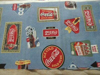 Coca-Cola Fabric~15.75" Wide x 14' ~Crafts~Sewing | eBay